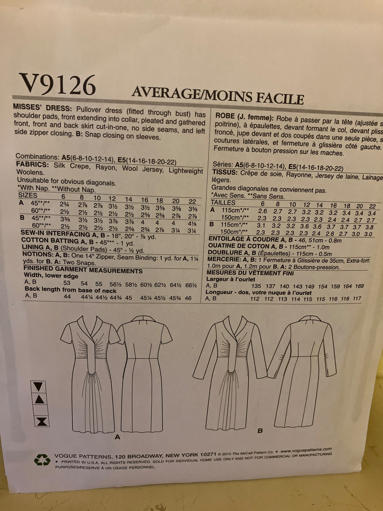 Vogue Dressmaker 1947 Original Design Dress Pattern. - Etsy