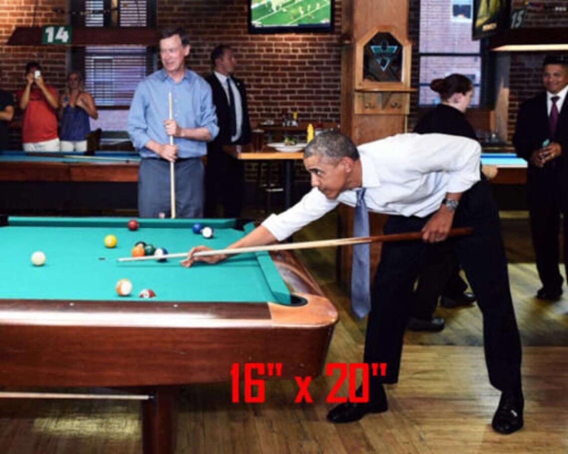 President Obama~black Int~playing Pool~pool~billiards~shooting Pool~#3 ...