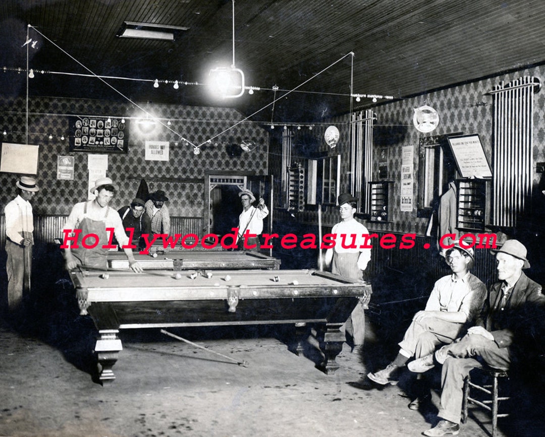 Pool Hall Poster~young Newspaper Boys~playing Pool~pool~billiards ...