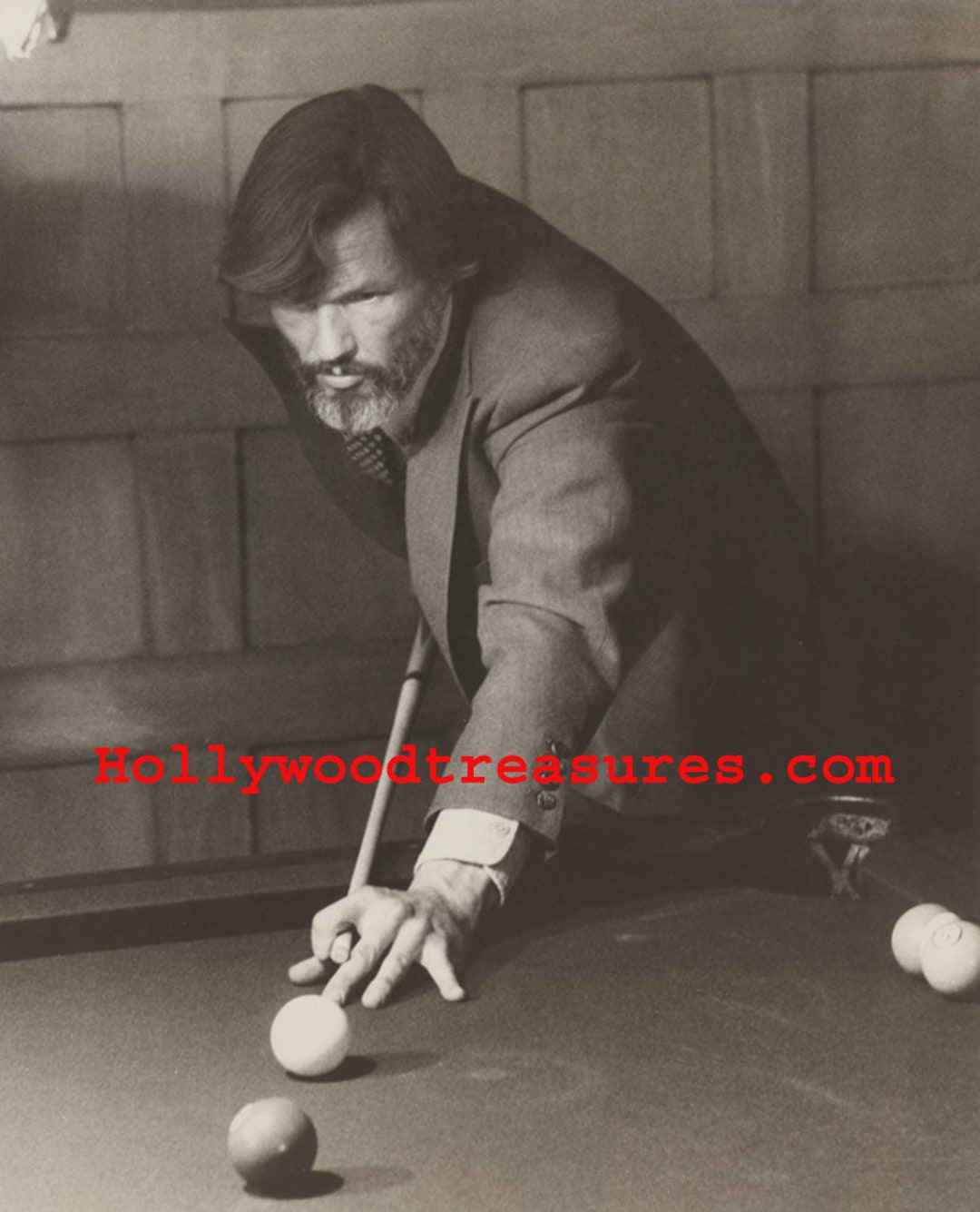 Kris Kristofferson ~shooting Pool~playing Pool~billiards~16" X 20 ...