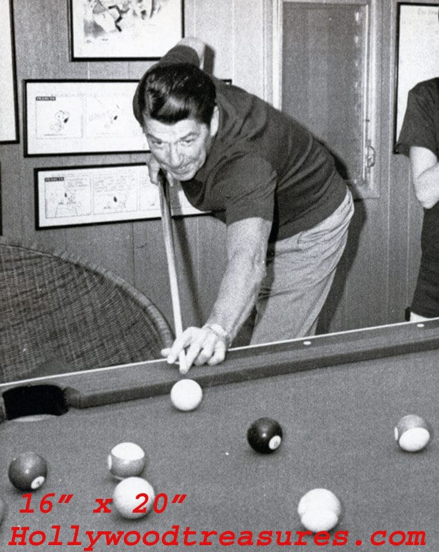 President Ronald Reagan~playing Pool~pool~billiards~shooting Pool ...