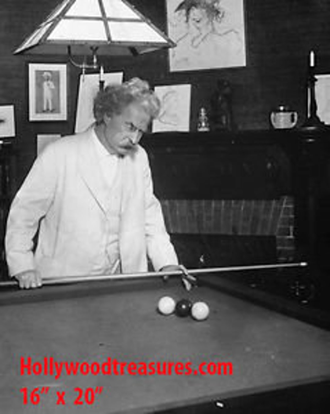 Mark Twain~playing Pool~billiards~shooting Pool~8"x 10" Photo - Etsy