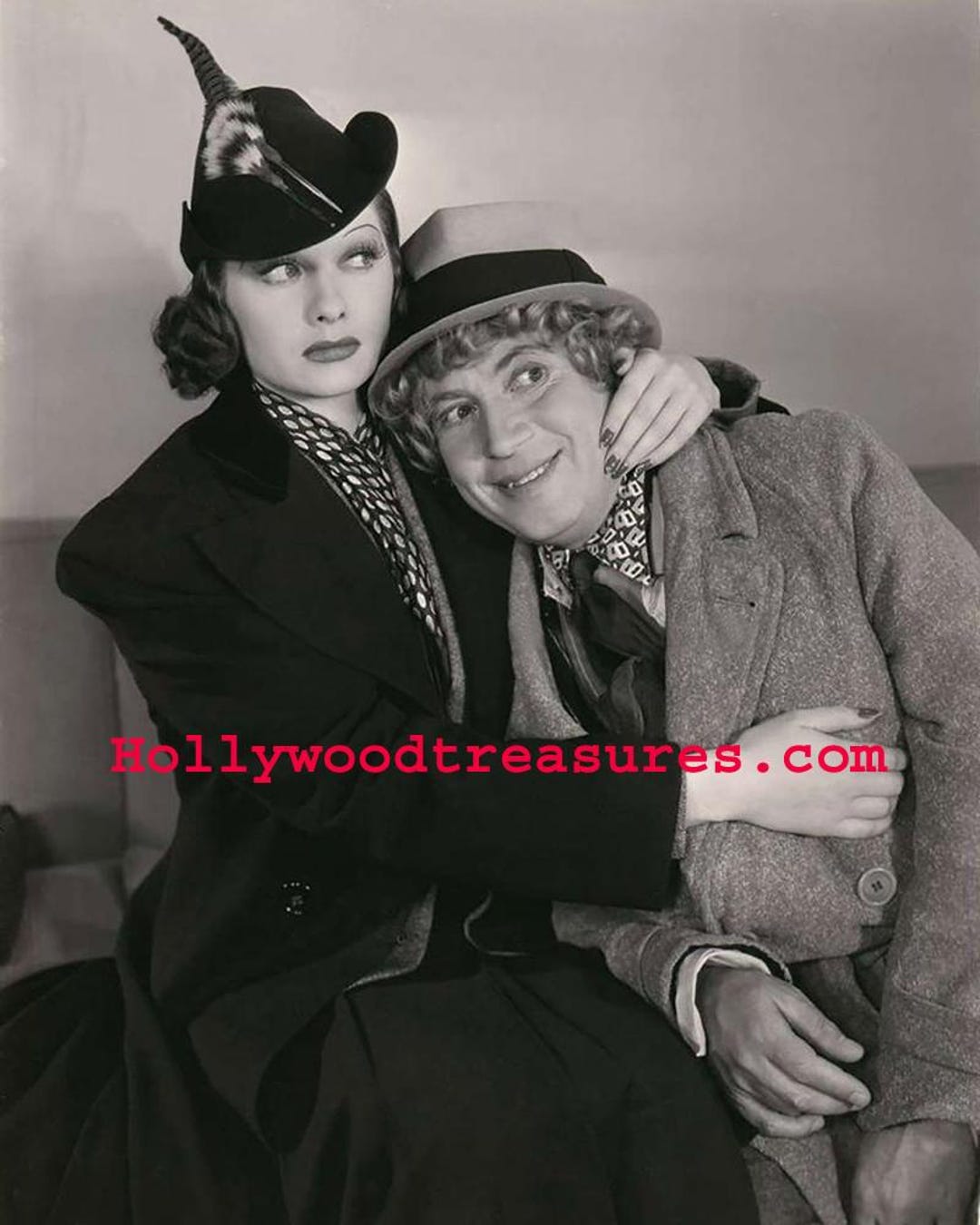 Lucille Ball~i Love Lucy~lucille Ball~harpo Marx~marx Brothers~ Print ...