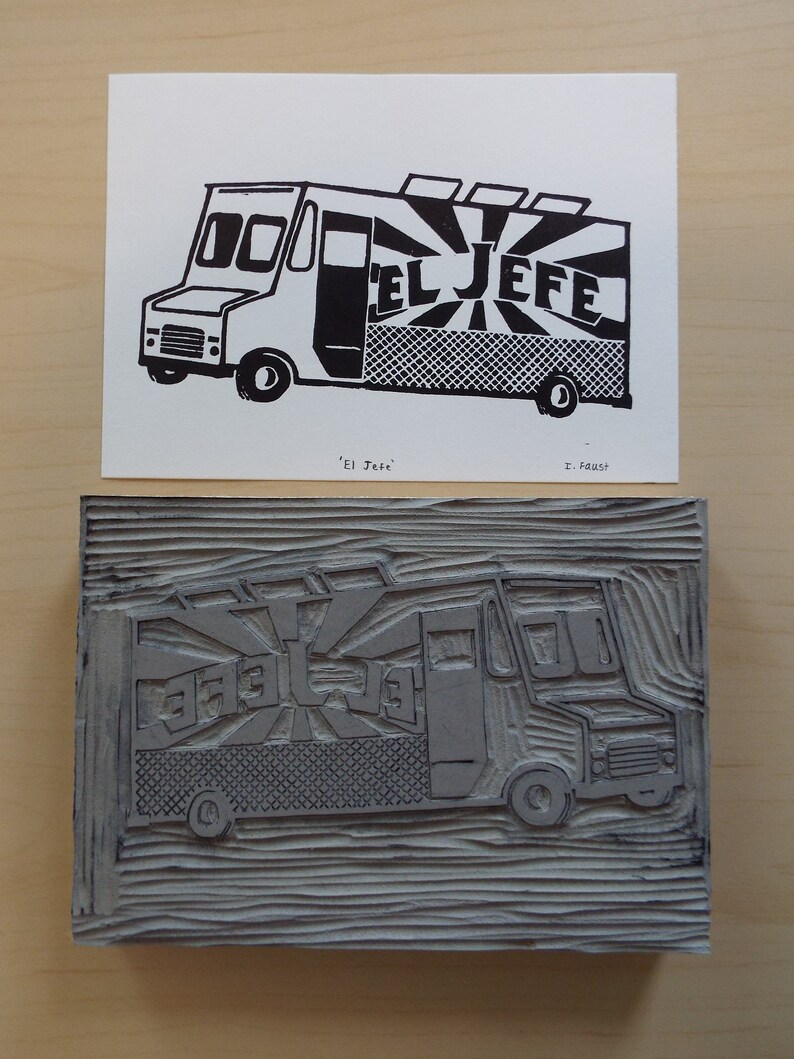 El Jefe - Linocut Print - Etsy