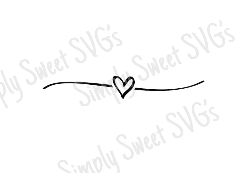 Heart Text Divider Svg Heart Svg Valentines Clipart Love Etsy
