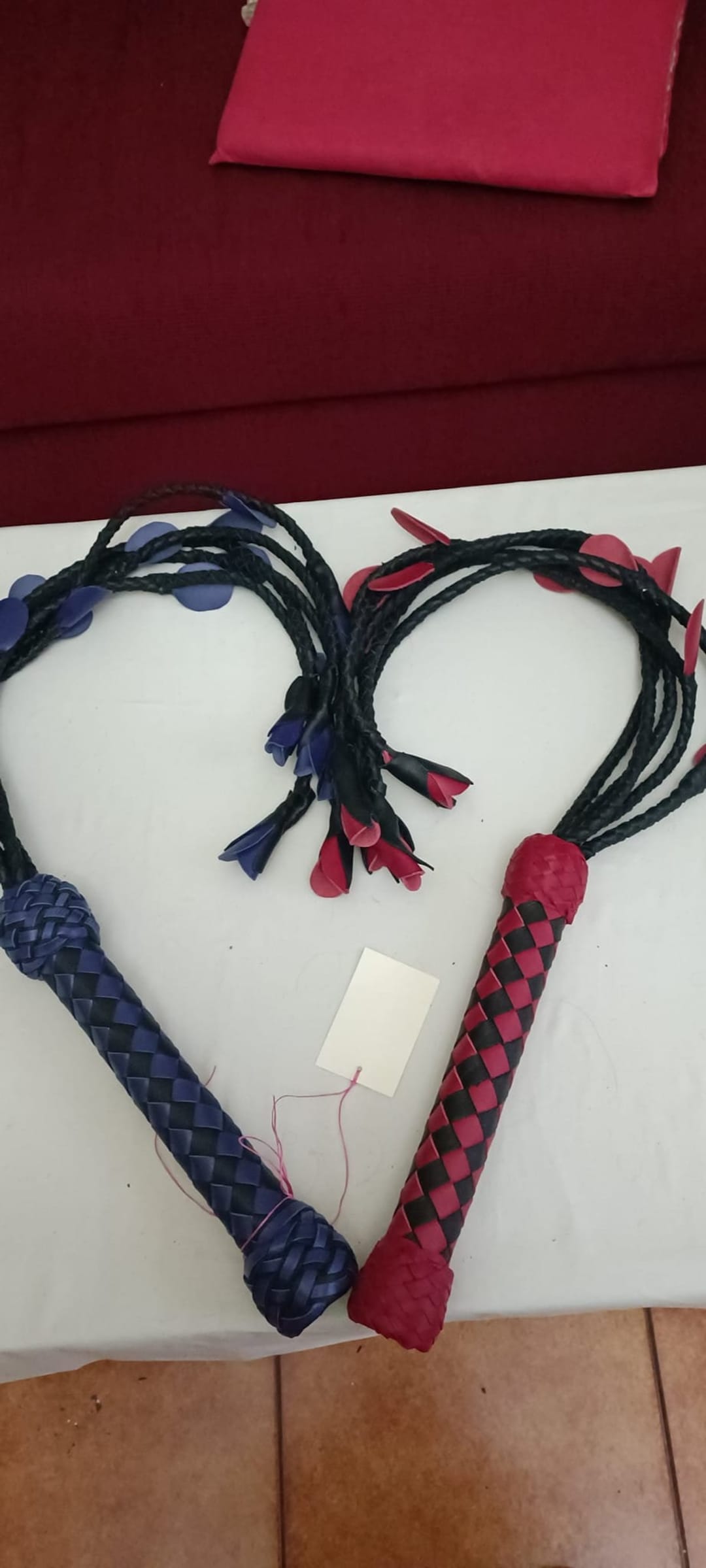 Pair two Floggers With Flowers in Real Leather - Etsy