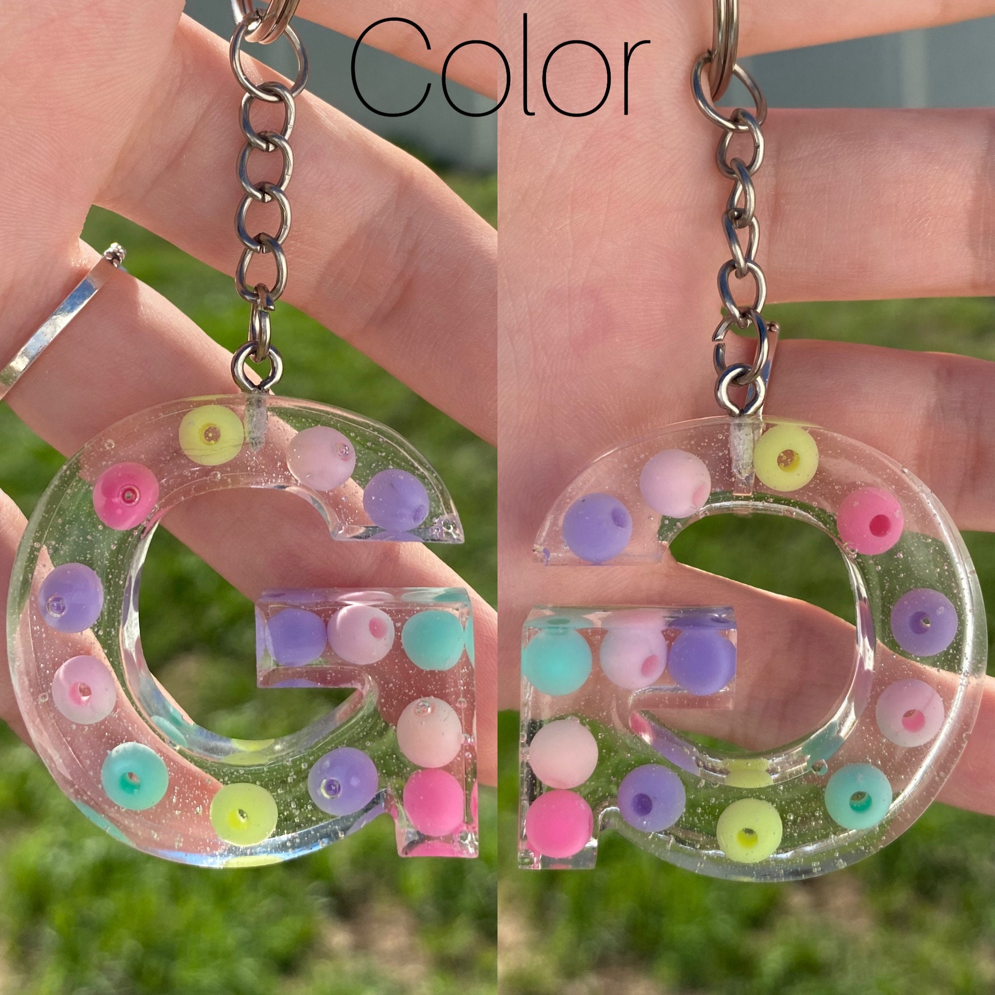 Any Resin Letter Keychain/ Beads - Etsy
