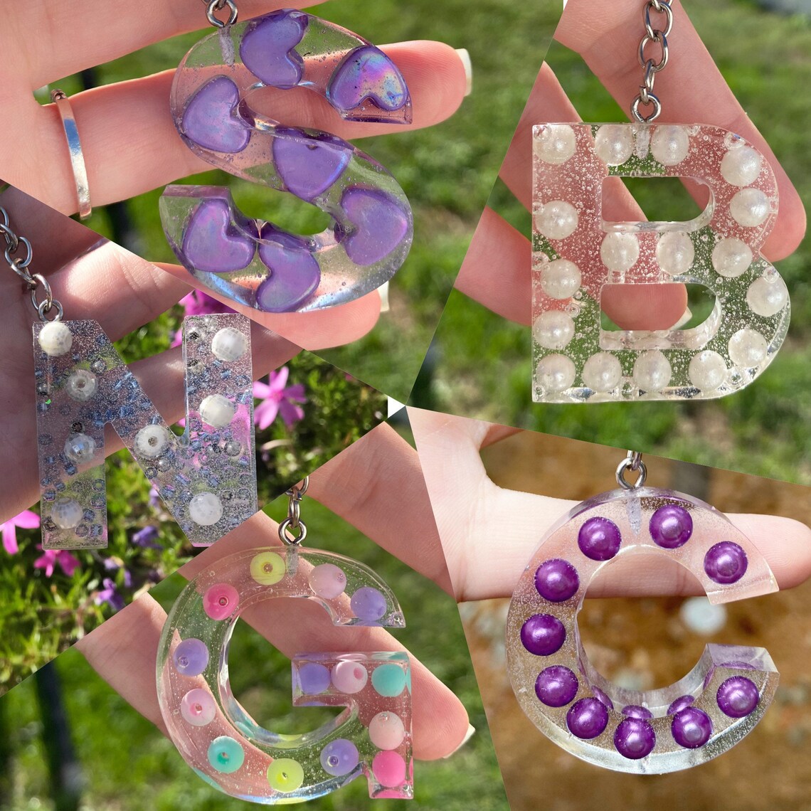 Any Resin Letter Keychain/ Beads - Etsy