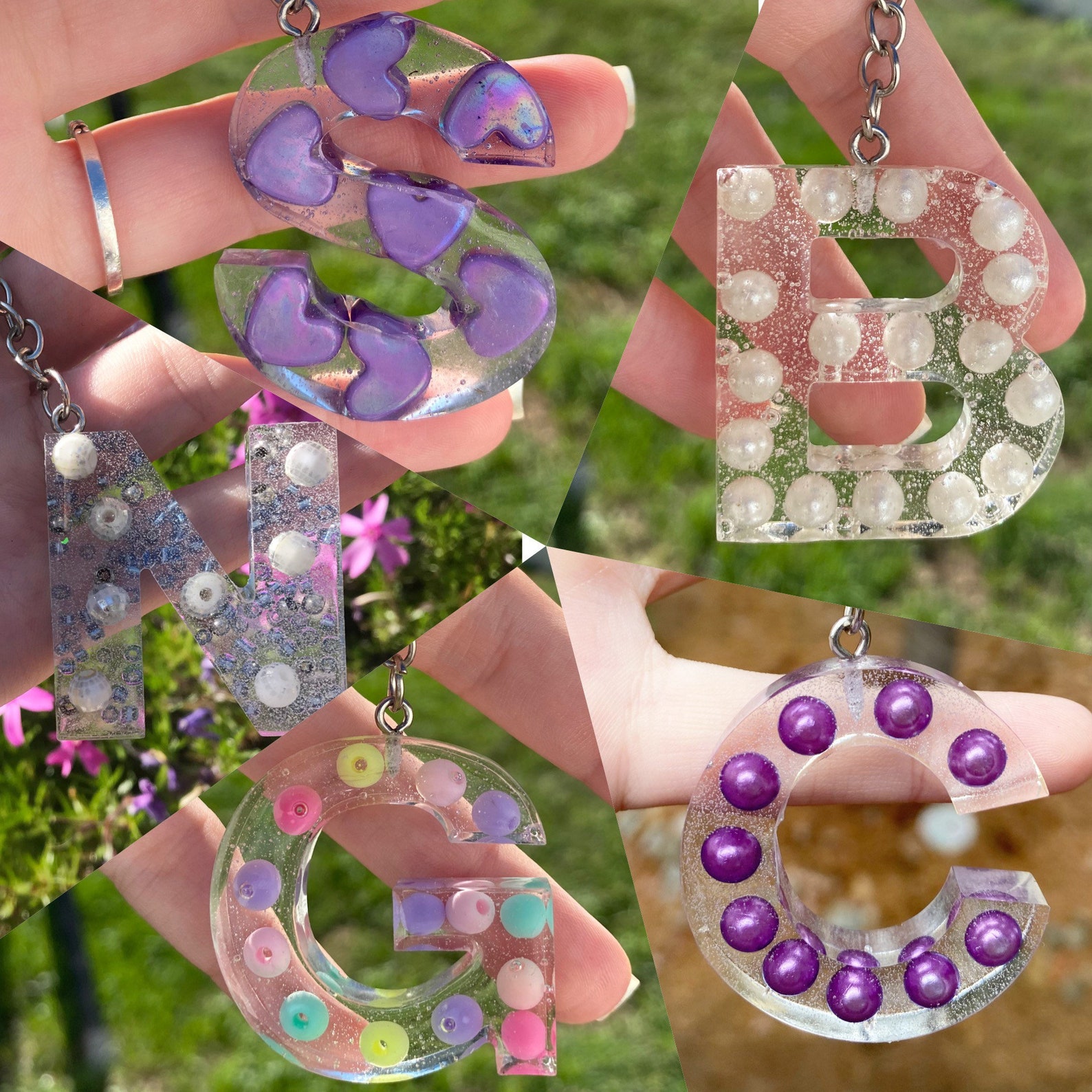 Any Resin Letter Keychain/ Beads - Etsy