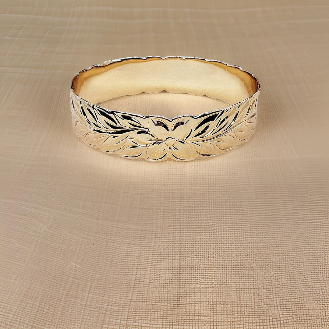 15mm Hawaiian Maile Lei Bangle Bracelet - Hawaiian Bangle - Stacking ...