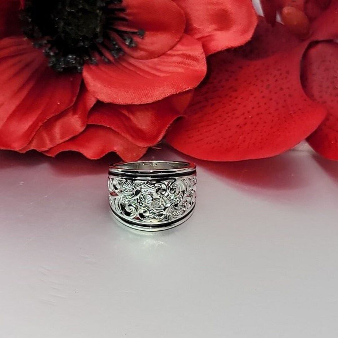 Hawaiian Silver Hibiscus Ring - Silver Ring - Hawaiian Ring - Gifts for ...
