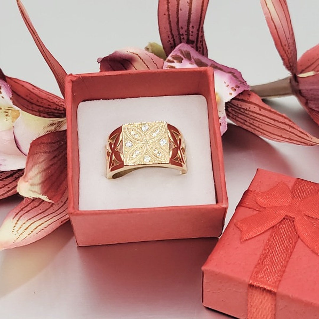 Hawaiian Quilt Ring - 12mm Hawaiian Ring - Gold Ring - Hawaiian Ring ...