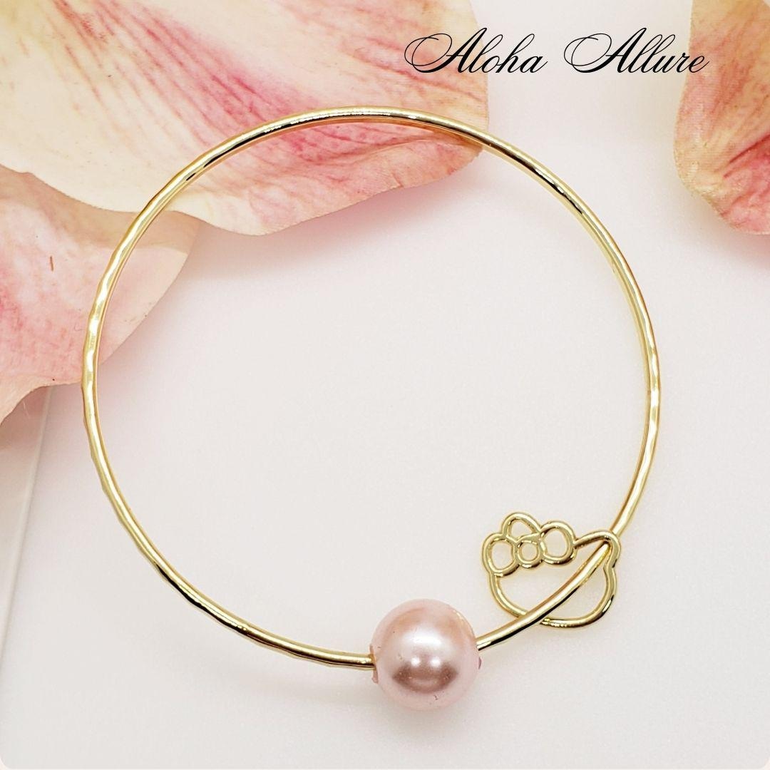 Customizable Pink Shell Bracelet - Charm Bracelet - Pearl Bracelet ...