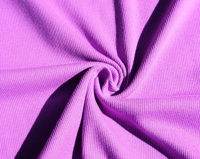Rib Knit 100% Cotton Fabric Lavender Purple Solid 60 Inch | Etsy