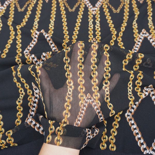 Chain Print Fabric - Etsy