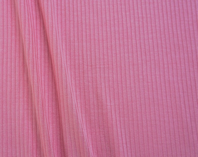 Rib Knit Fabric Pink Bubblegum Solid 62 Inch Width Poly | Etsy