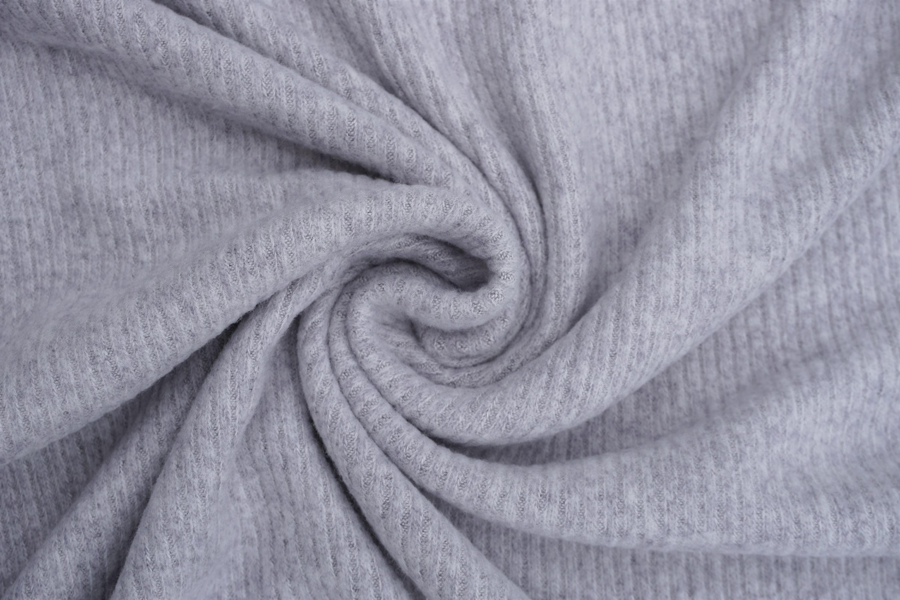 Brushed Sweater Rib Knit Fabric Tan, Ivory, Heather Gray & Rust | 59/61 ...