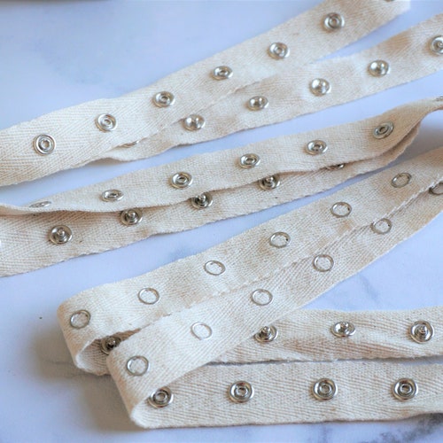 Snap Tape 3/4 Natural Cotton Twill Tape Beige White or - Etsy