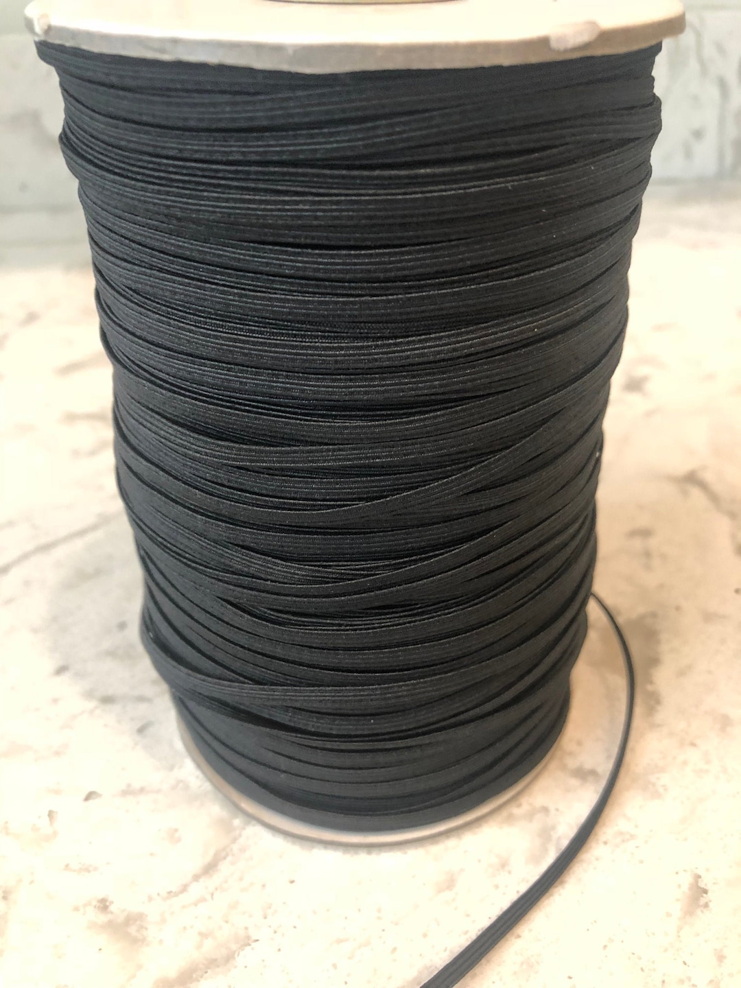 Braided Elastic 1/8 In. (3mm) | Flat Black Elastic | by the Yard ...