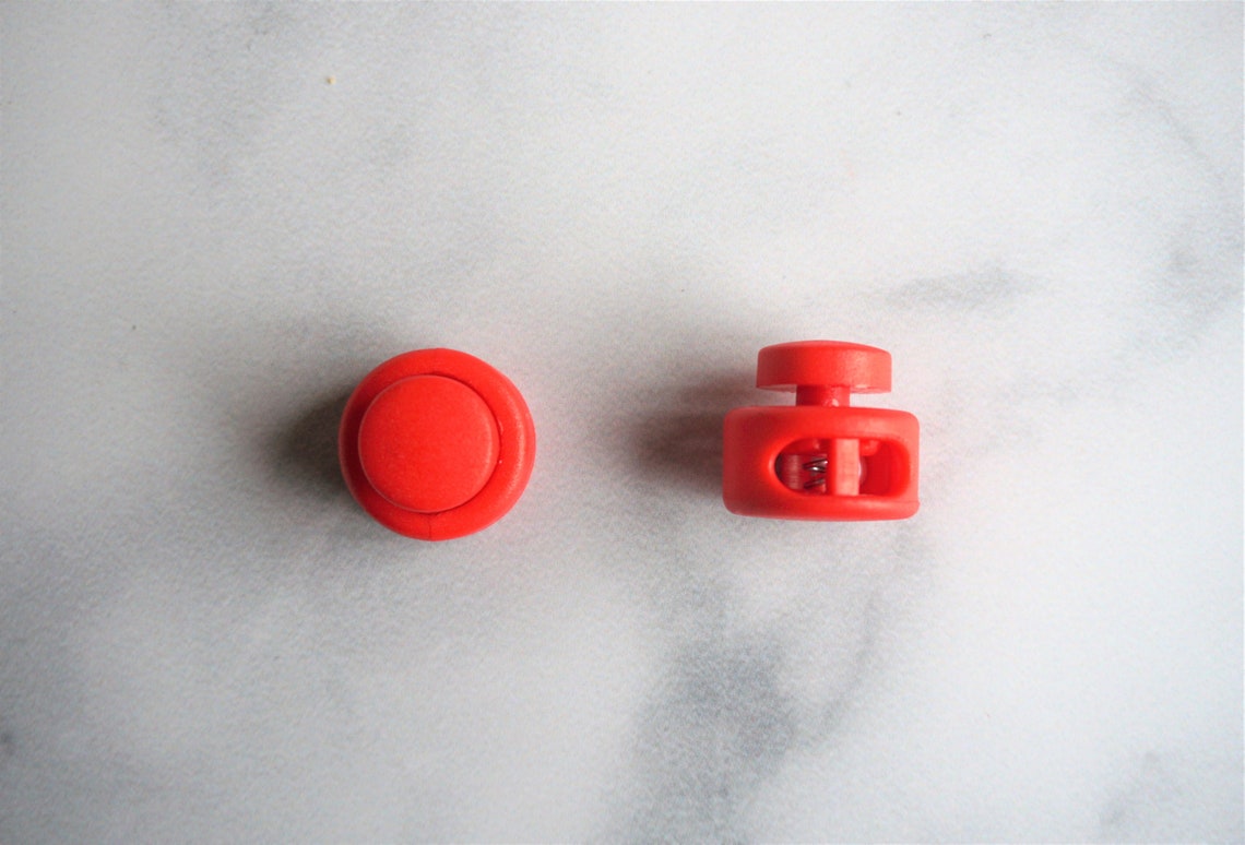 Red Cord Lock With Button 5/8 Inch Cord Stopper / Two Hole Toggles ...