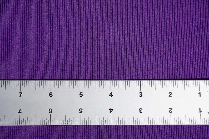 Rib Knit 100% Cotton Fabric Violet Dark Purple Solid | 52 Inch Width ...