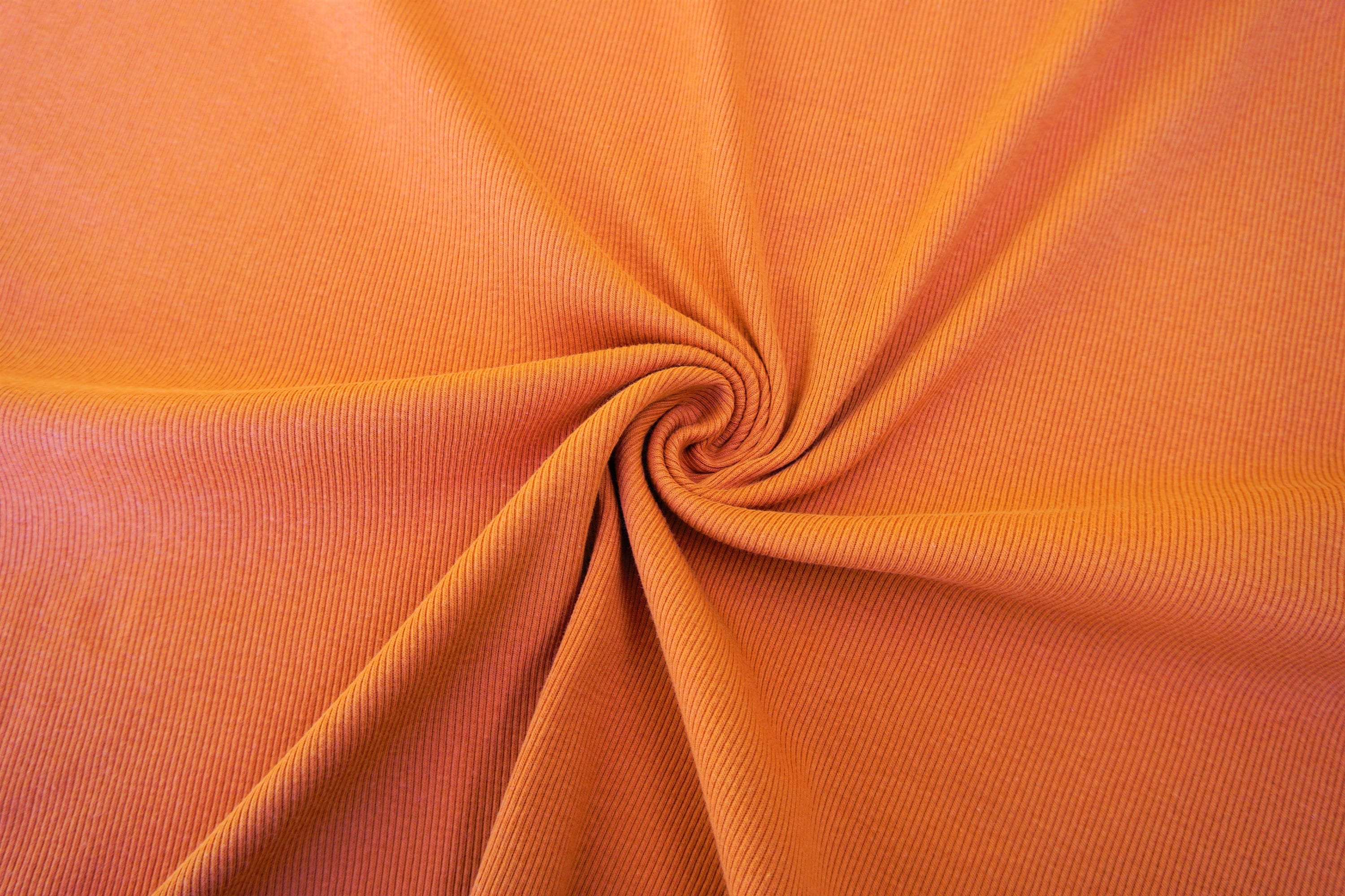 Rib Knit 100% Cotton Fabric Tangerine Orange Solid 58/60 - Etsy