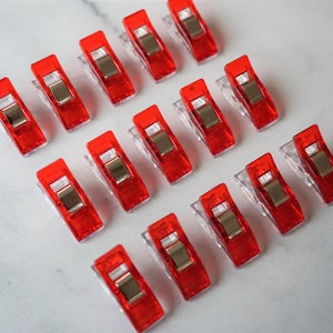 Red Sewing Clips Set / Mini / 15 Ct 25 Ct 50 Ct 100 Ct / With Reusable ...