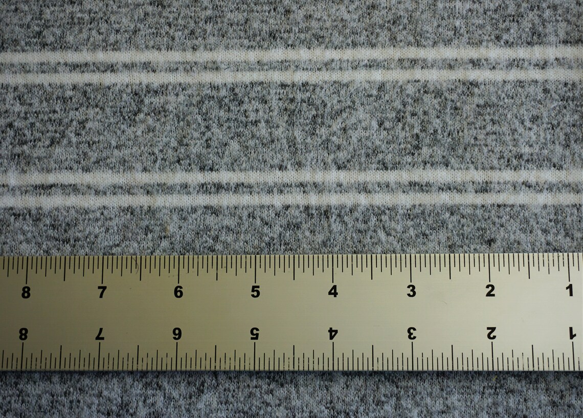 Brushed Sweater Knit Fabric Light Gray White Stripes or Solid - Etsy