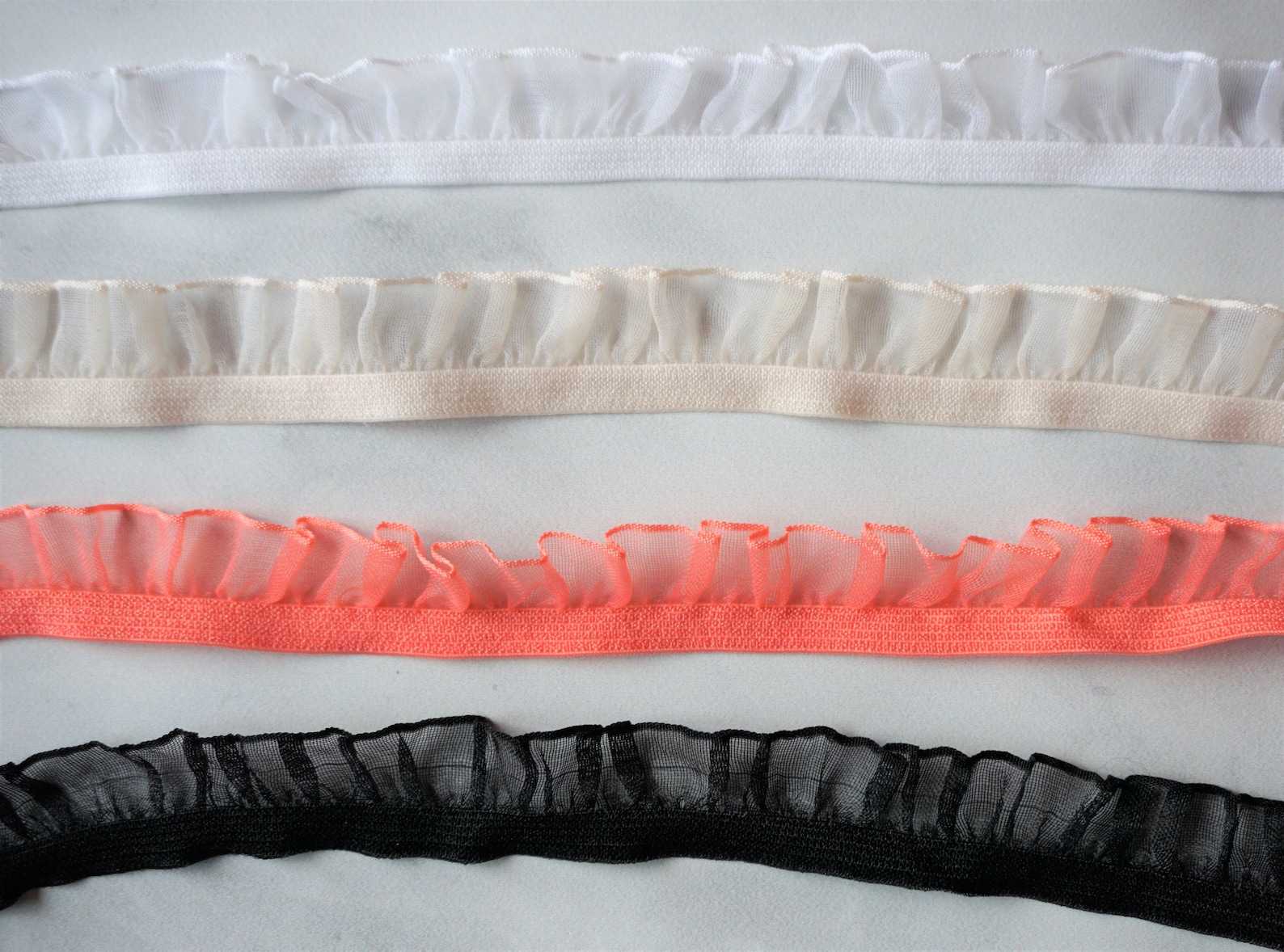Ruffle Elastic Organza Trim Black 5/8 Inch 15mm by - Etsy