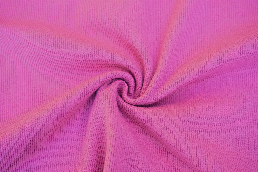 Rib Knit 100% Cotton Fabric Bubblegum Pink Solid | 60 Inch Width Baby ...