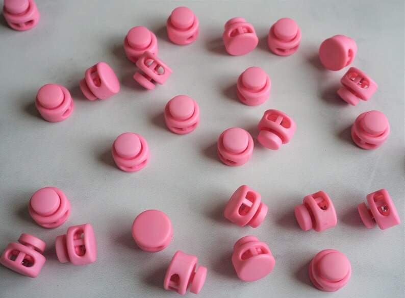 Pink Cord Lock With Button 5/8 Inch Cord Stopper / Two Hole Toggles ...