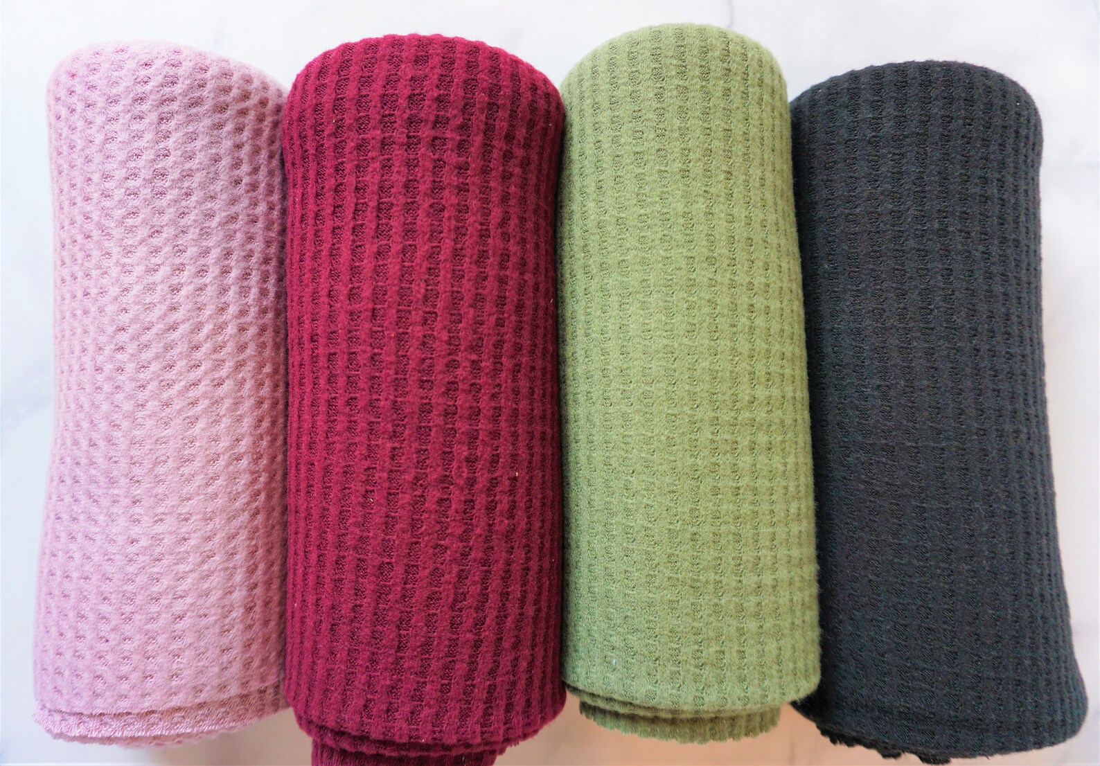 Brushed Waffle Knit Fabric Solid Colors | 55" to 60" | Poly Rayon ...