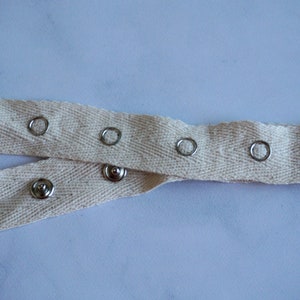 Snap Tape 3/4" Natural Cotton Twill Tape Beige, White or Black | Silver ...