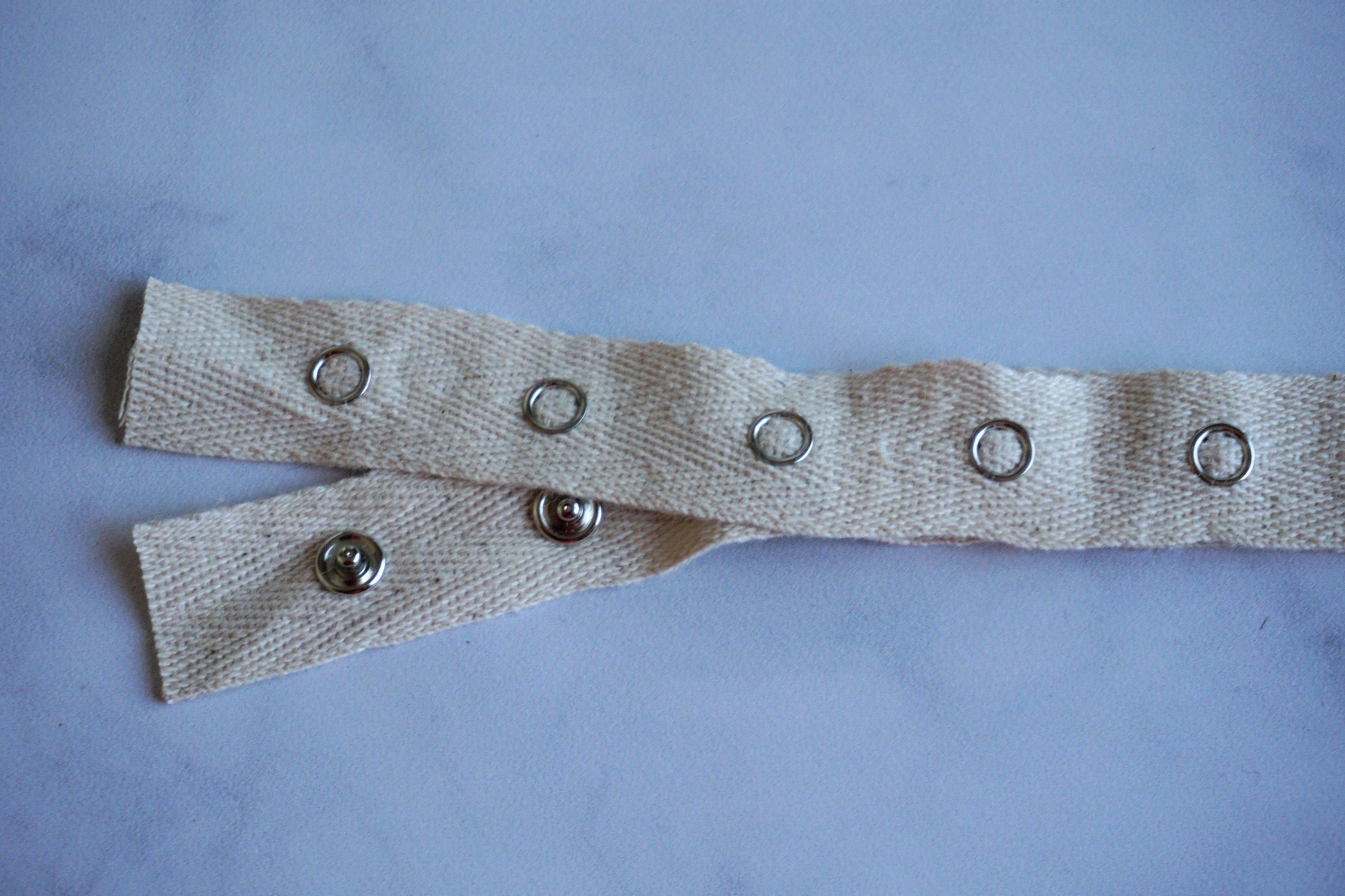 Snap Tape 3/4 Natural Cotton Twill Tape Beige Silver | Etsy