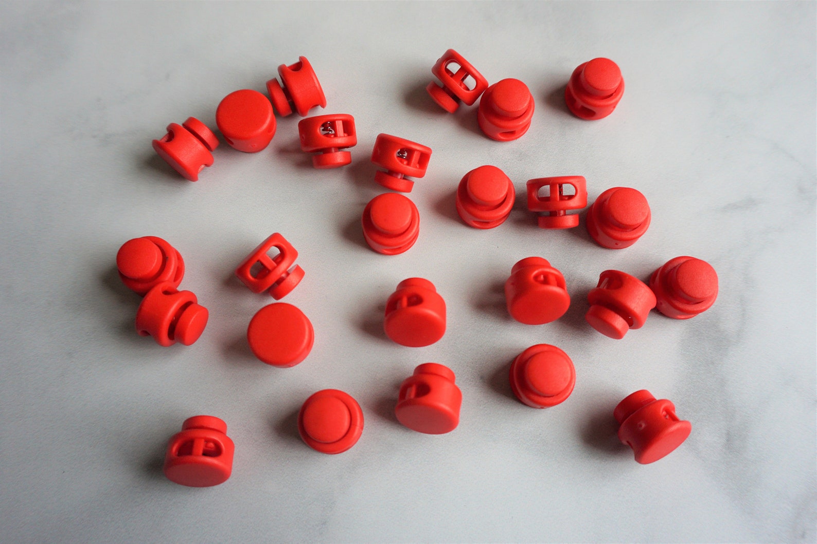 Red Cord Lock With Button 5/8 Inch Cord Stopper / Two Hole Toggles ...