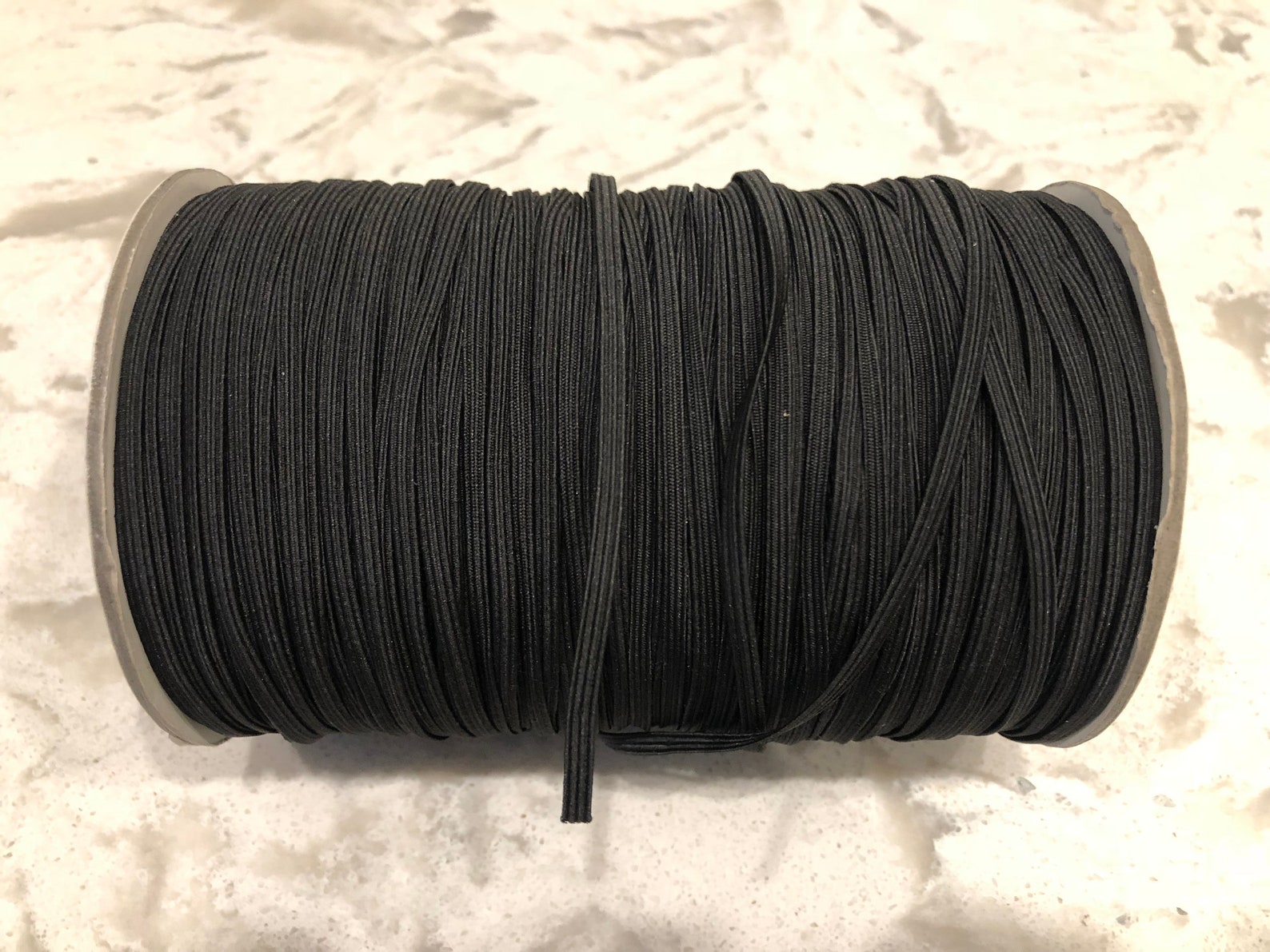 Braided Elastic 1/8 In. (3mm) | Flat Black Elastic | by the Yard ...