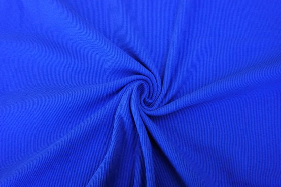 Rib Knit 100% Cotton Fabric Royal Blue Solid 60 Inch Width | Etsy