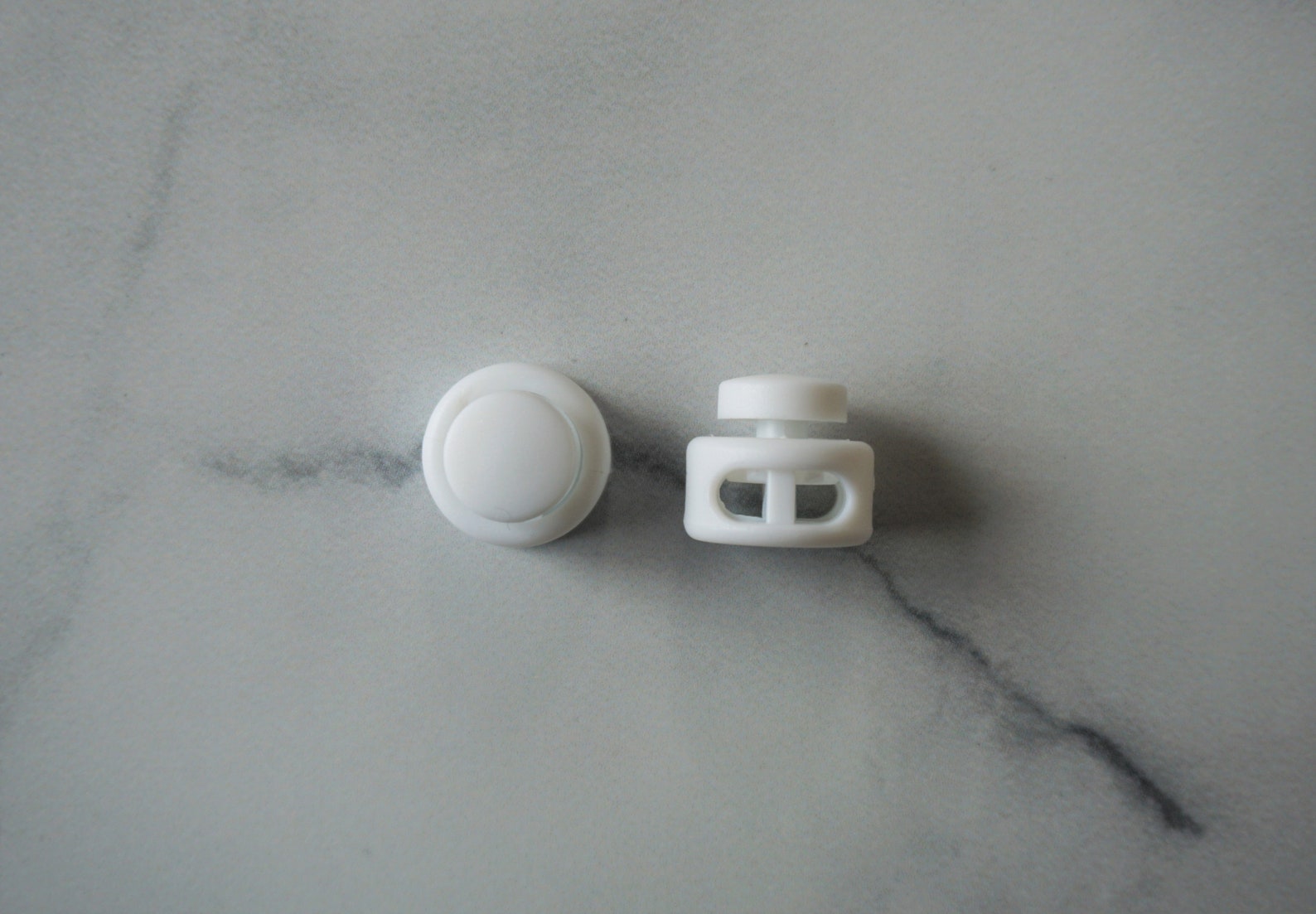 White Cord Lock with Button 5/8 inch Cord Stopper / Two Hole | Etsy