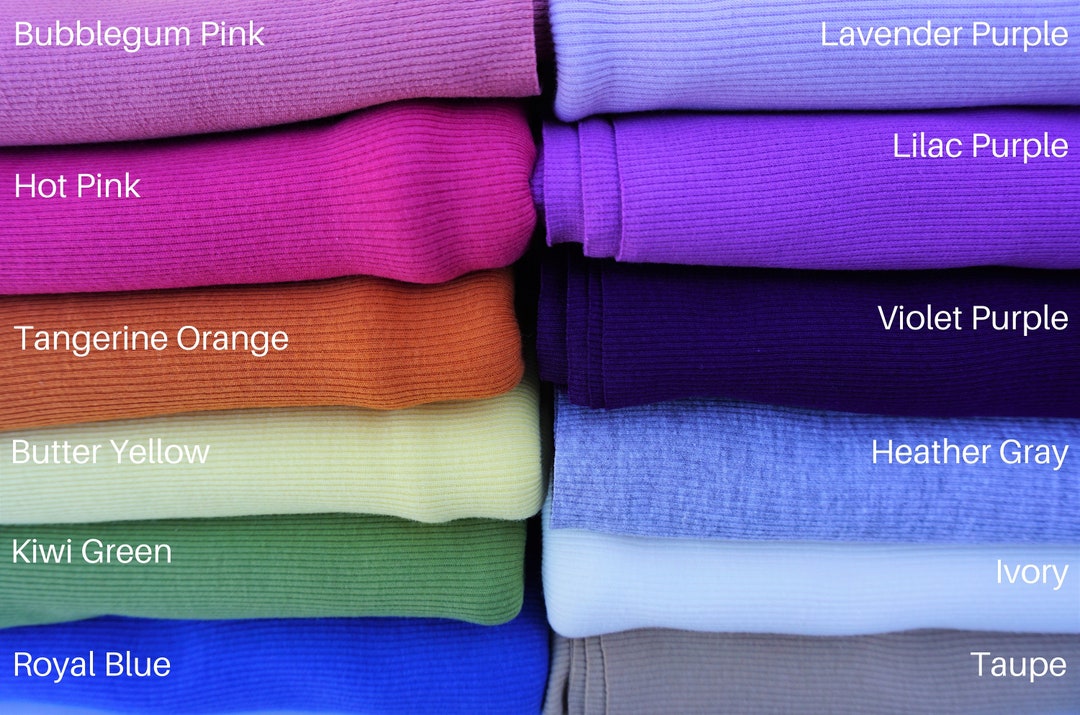Rib Knit 100% Cotton Fabric 12 COLORS 60 Inch Width Baby Rib - Etsy