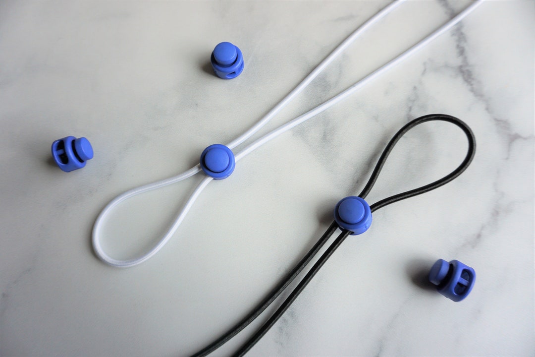 Blue Cord Lock With Button 5/8 Inch Cord Stopper / Two Hole Toggles ...