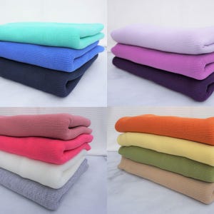 Rib Knit 100% Cotton Fabric 12 COLORS | 60 Inch Width Baby Rib 1x2 ...