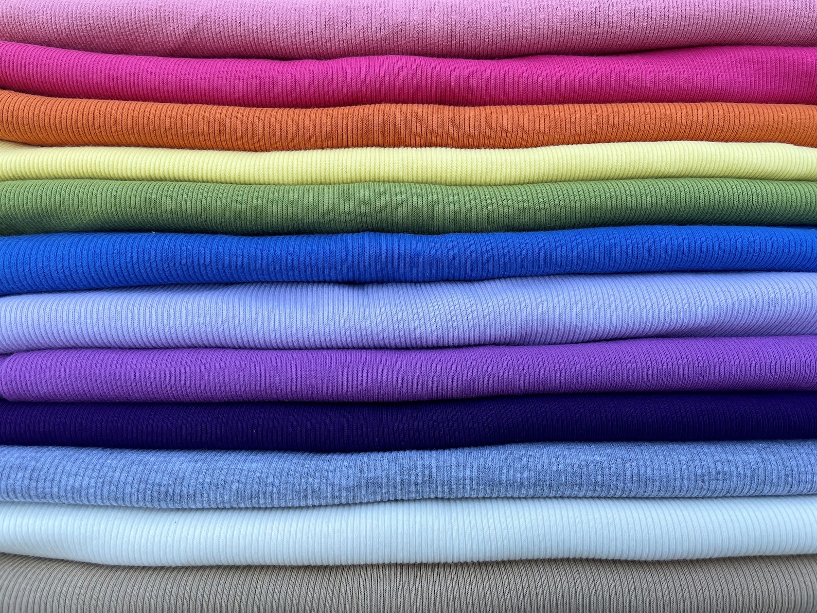 Rib Knit 100% Cotton Fabric Ivory Solid | 56 Inch Width Baby Rib 1x2 ...