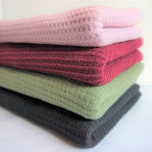 Brushed Waffle Knit Fabric Solid Colors | 55" to 60" | Poly Rayon ...