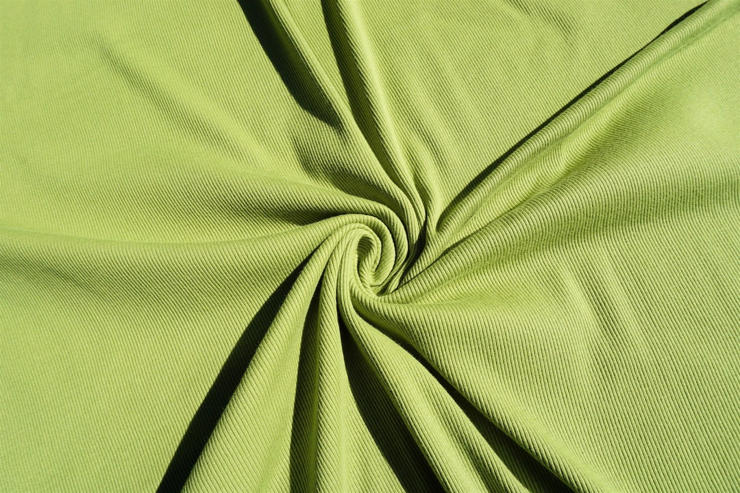 Rib Knit 100% Cotton Fabric Kiwi Green Solid | 60 Inch Width Baby Rib ...