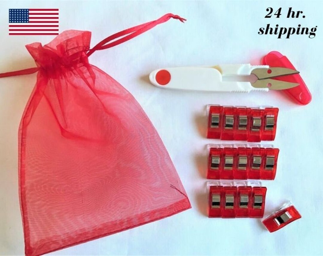 Sewing Clips & Thread Snips With Reusable Storage Gift Bag / - Etsy