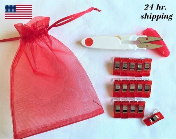 Sewing Clips & Thread Snips With Reusable Storage Gift Bag / - Etsy
