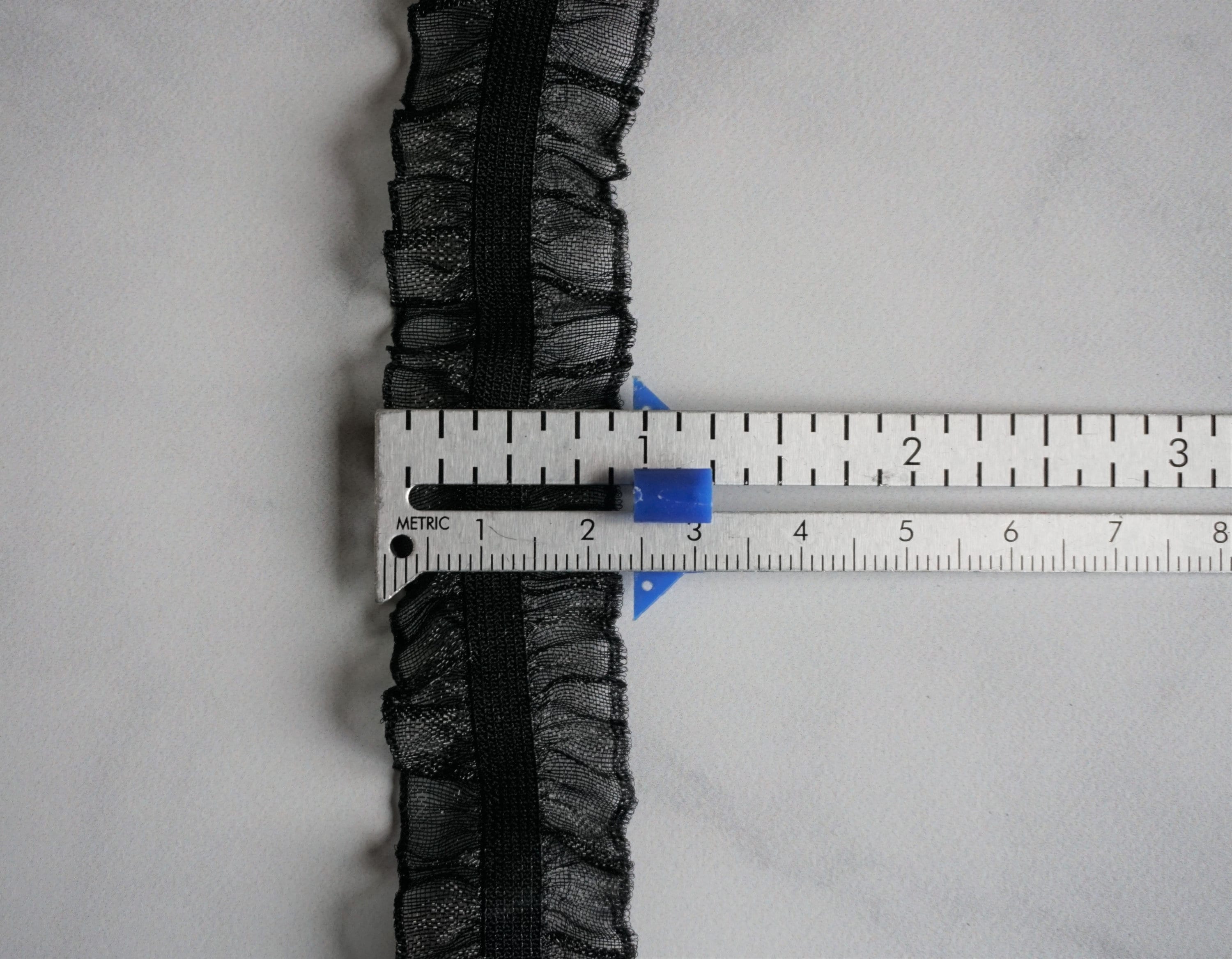Double Ruffle Elastic Organza Trim White | 1 Inch (25mm) | by the Yard ...