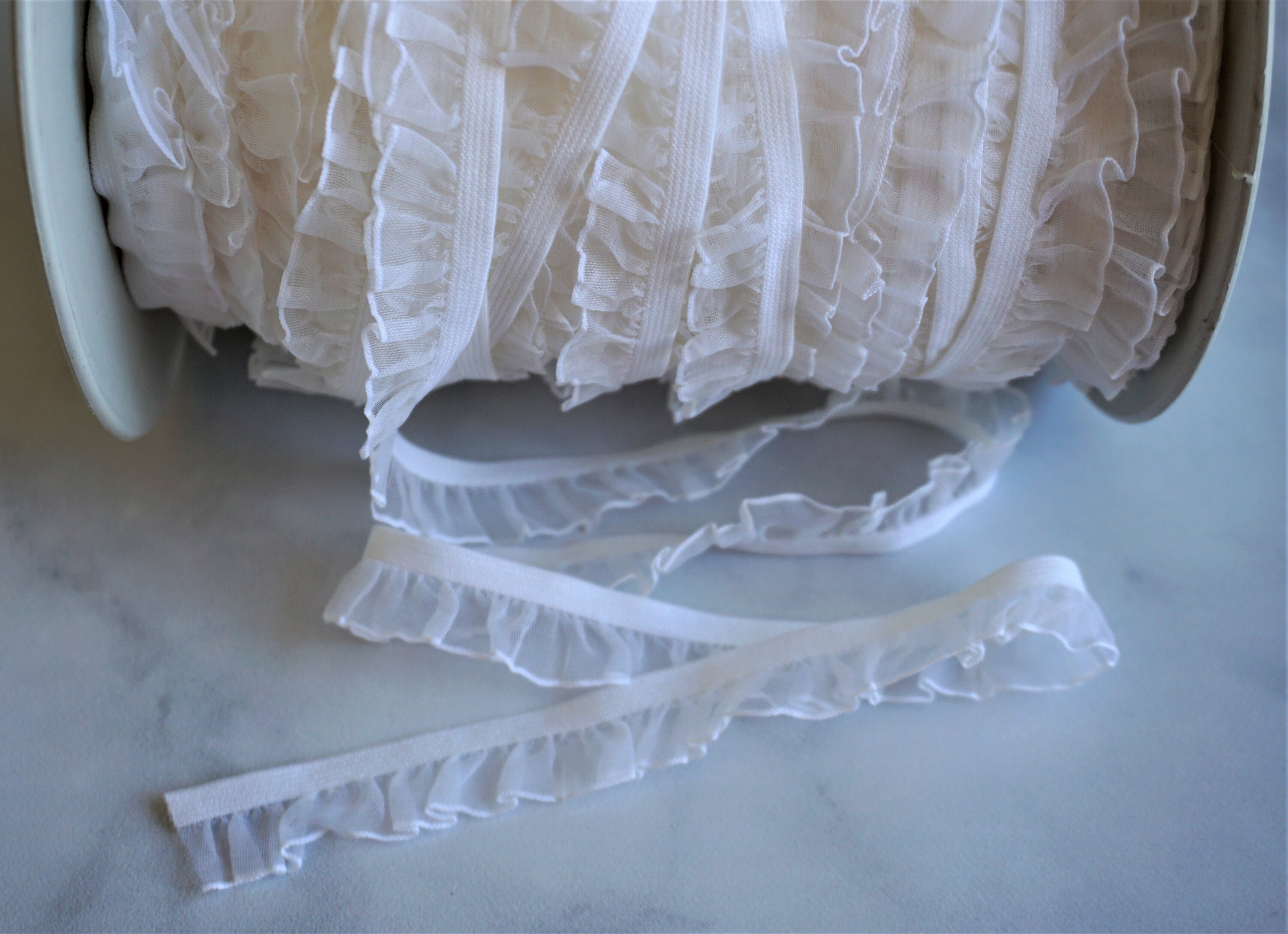Ruffle Elastic Organza Trim 5/8 inch 15mm By the | Etsy