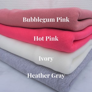 Rib Knit 100% Cotton Fabric 12 COLORS | 60 Inch Width Baby Rib 1x2 ...