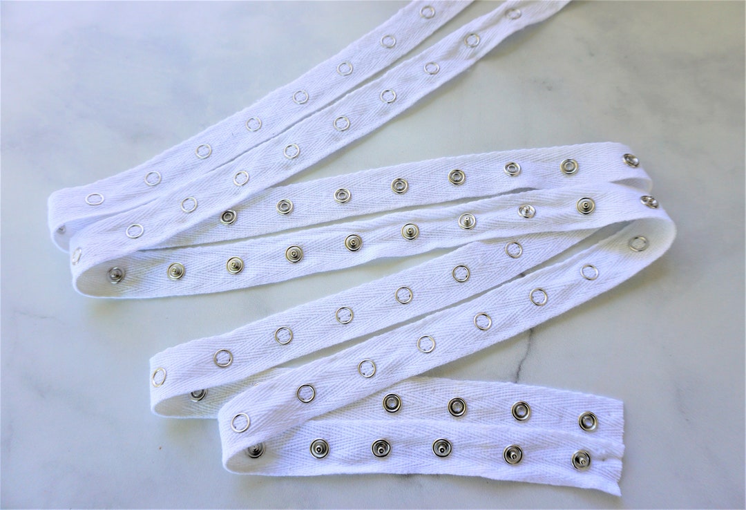 Snap Tape 3/4" Cotton Twill Tape White, Black or Natural Beige | Silver ...